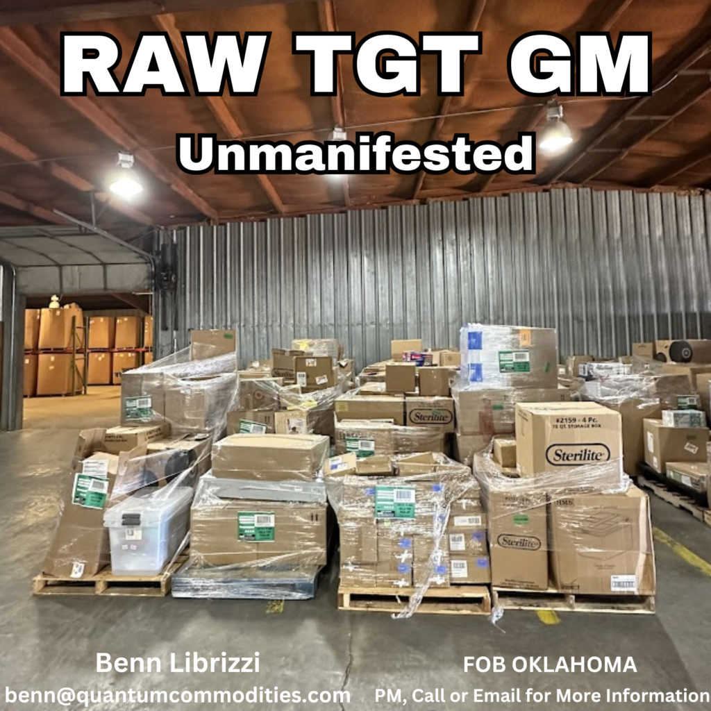 TGT GM RAW Direct Shipped Truckload FTL 24 Pallets FOB OK - Liquidation Map